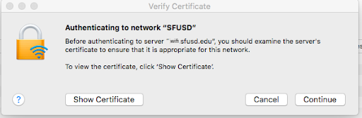 WiFi Certificate Update | SFUSD
